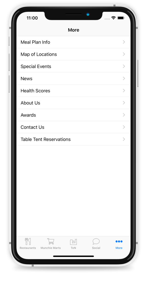 Features – The Campus Dining App