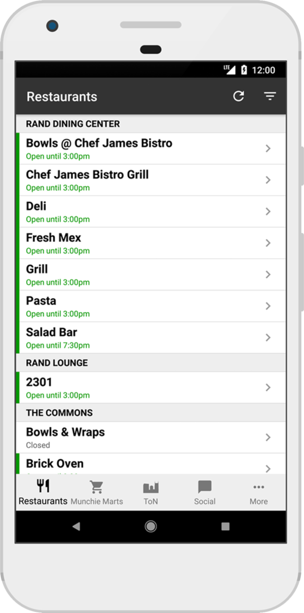 Gallery – The Campus Dining App